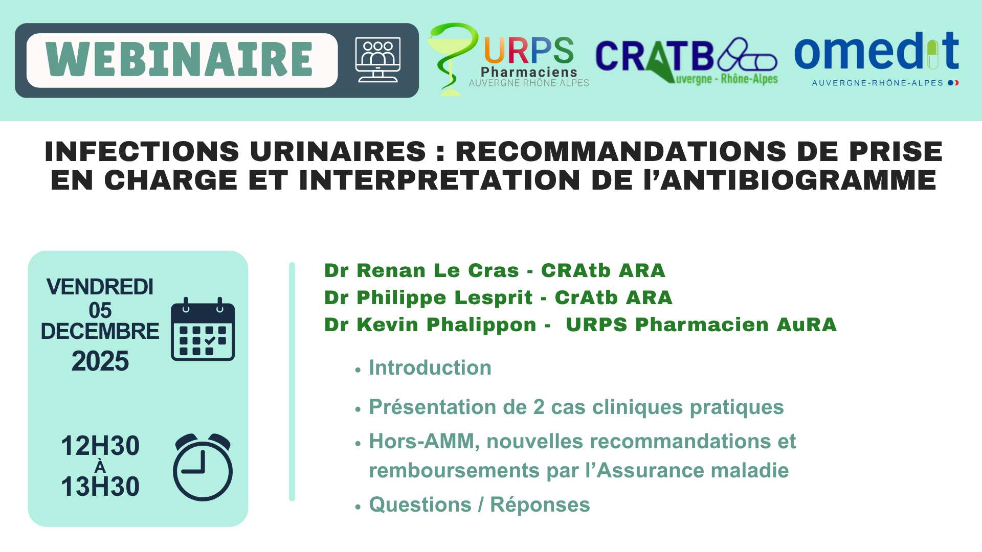 Webinaire "Infections Urinaires : Recommandations de prise en charge et ...